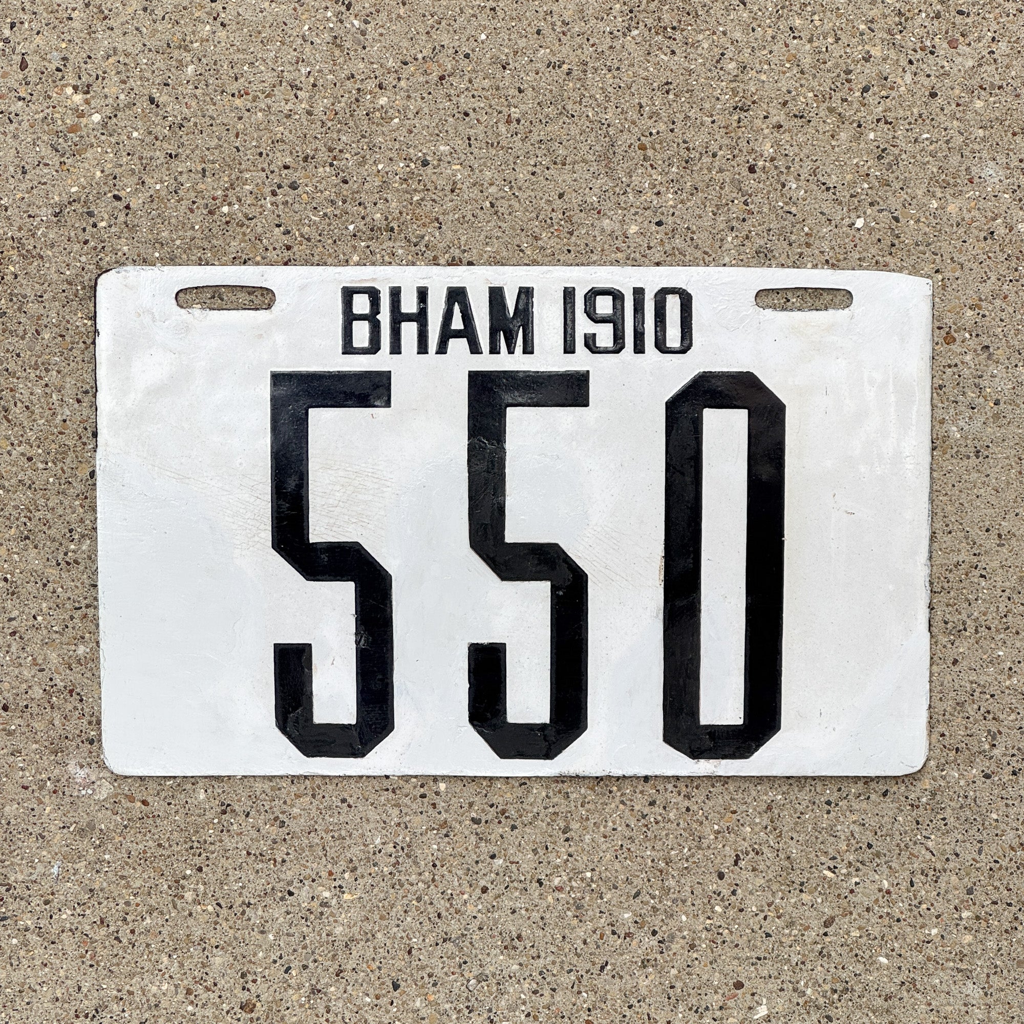 1910 Birmingham Alabama Porcelain License Plate Auto Tag 550 – License ...