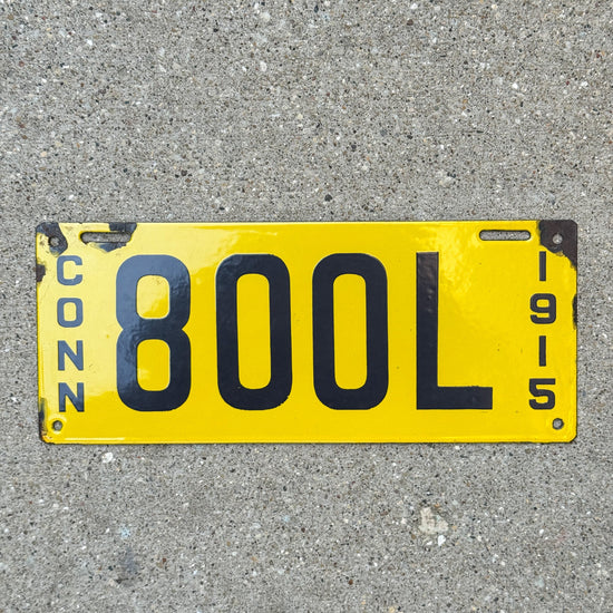1915 Connecticut Livery Porcelain License Plate Auto Tag Low Number Th ...