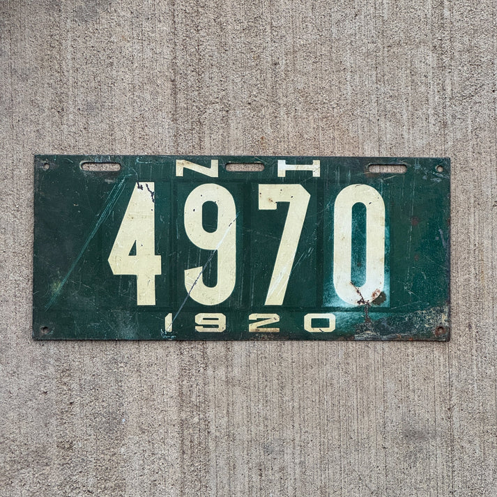 1920 New Hampshire License Plate Auto Tag 4970 – License Plate ...