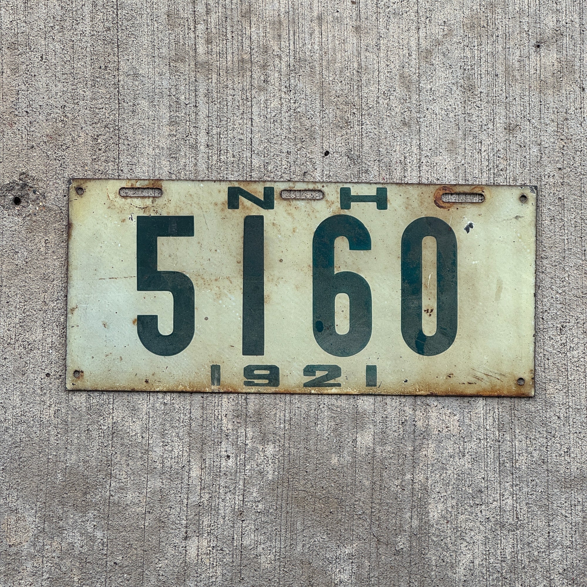 1921 New Hampshire License Plate Auto Tag 1 Garage Decor Low Number Fo ...