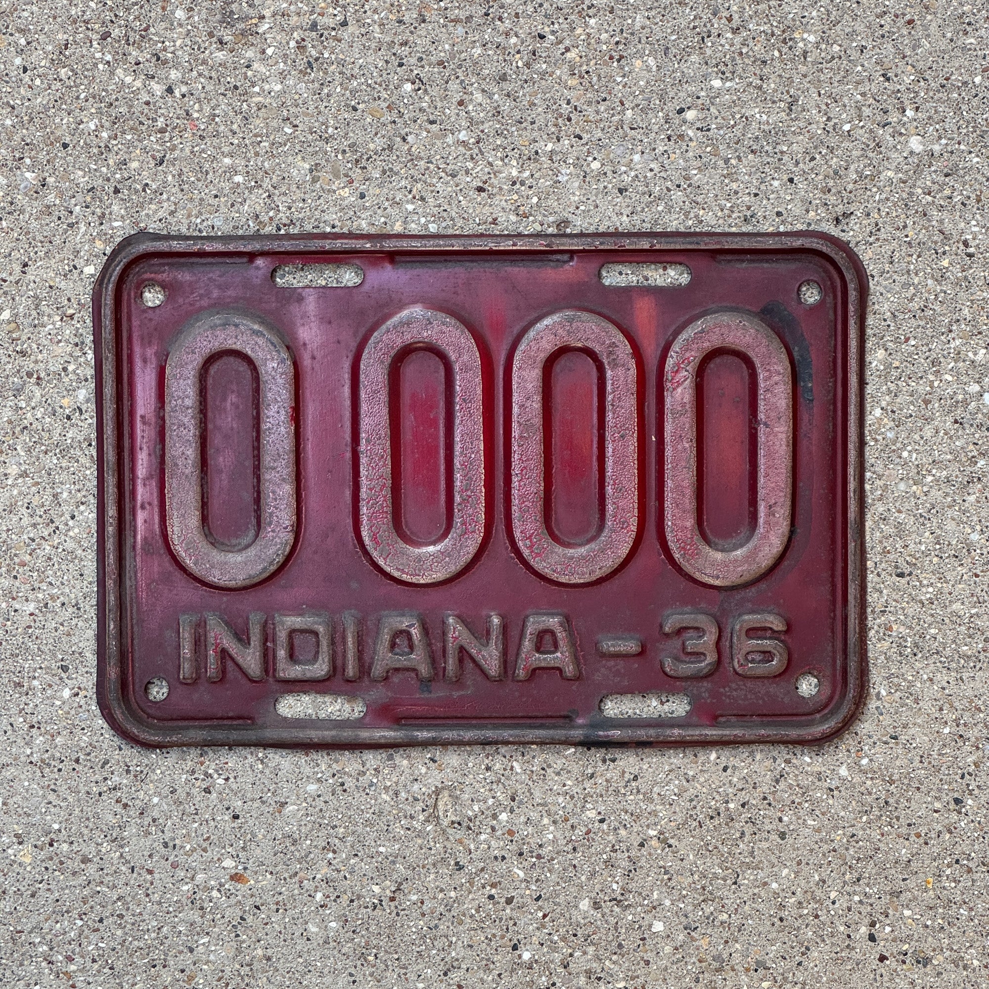 1936 Indiana Sample License Plate Auto Tag 0000 – License Plate ...
