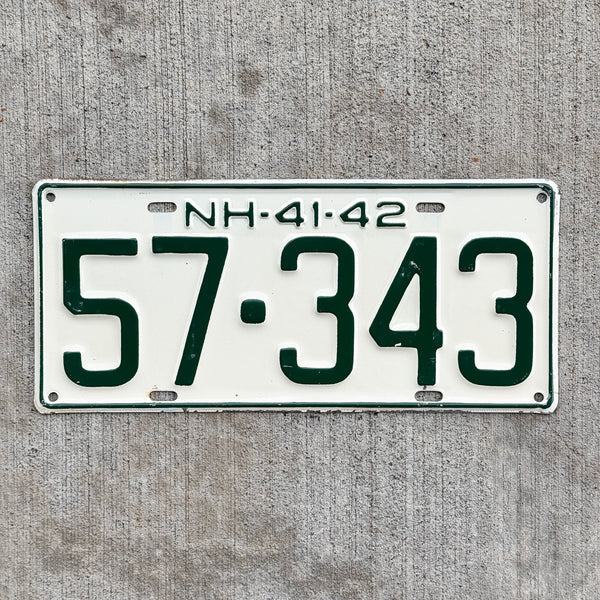 1941 1942 New Hampshire License Plate Auto Tag High Quality 57 343 ...