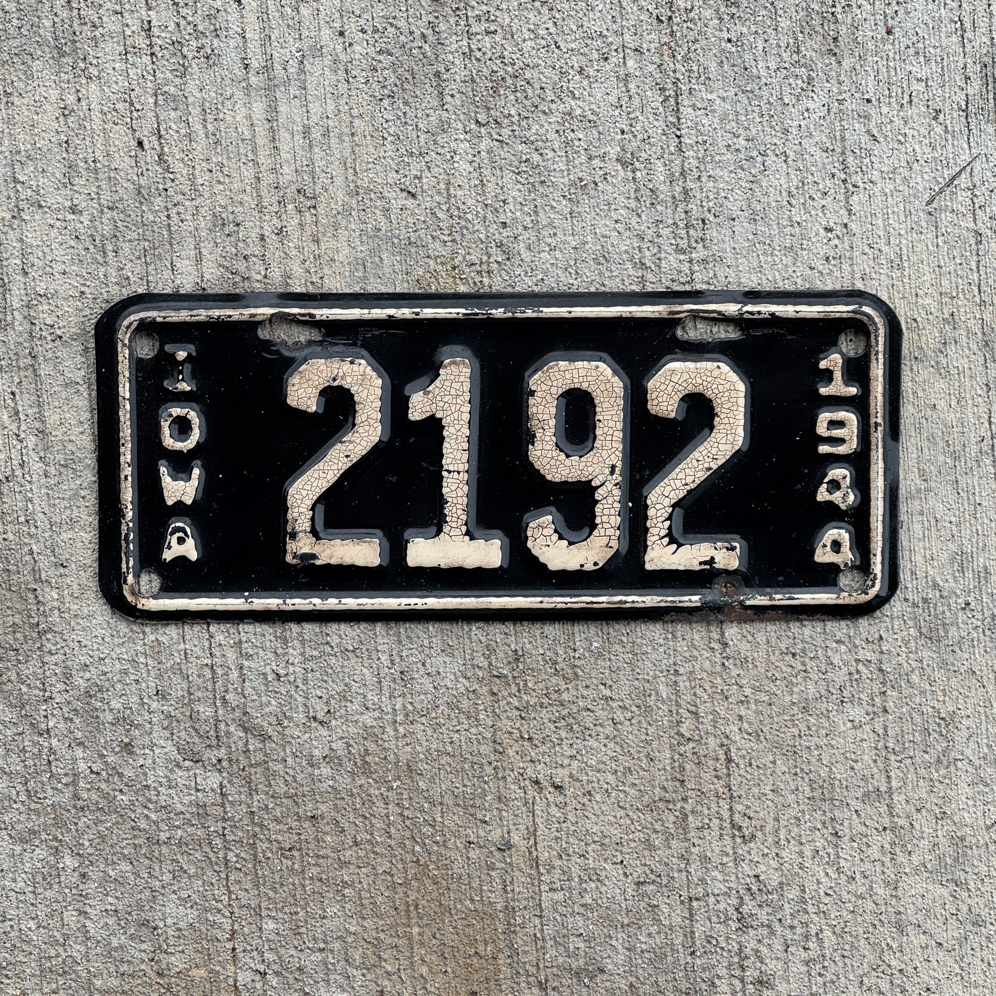 1944 Iowa Motorcycle License Plate Auto Tag ALPCA Archive Example 2192 ...