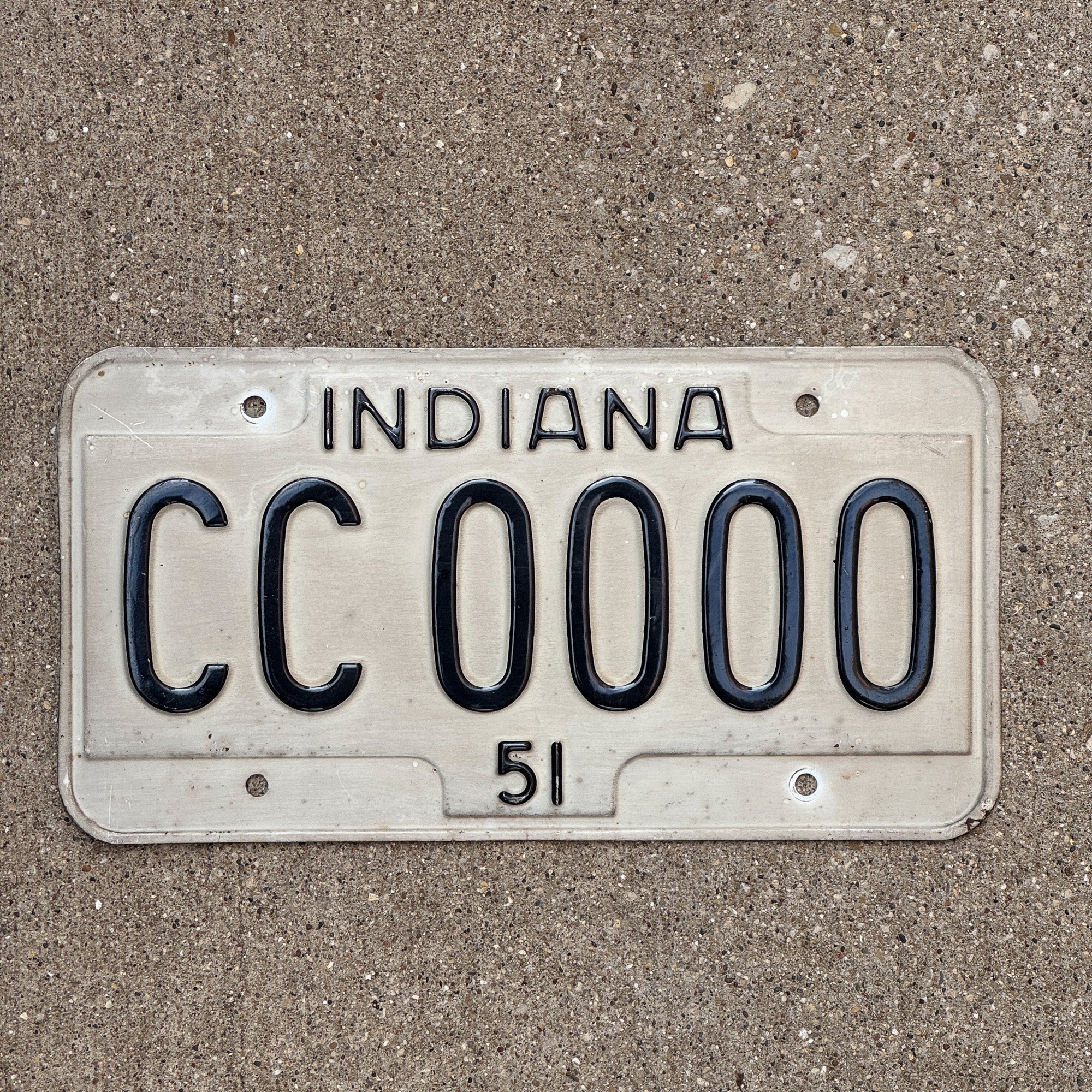 1951 Indiana Sample License Plate Auto Tag CC 0000 – License Plate ...
