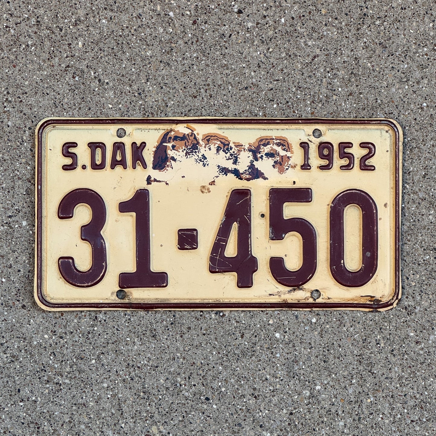 1952 South Dakota License Plate Auto Tag Mount Rushmore Graphic 31 450 ...