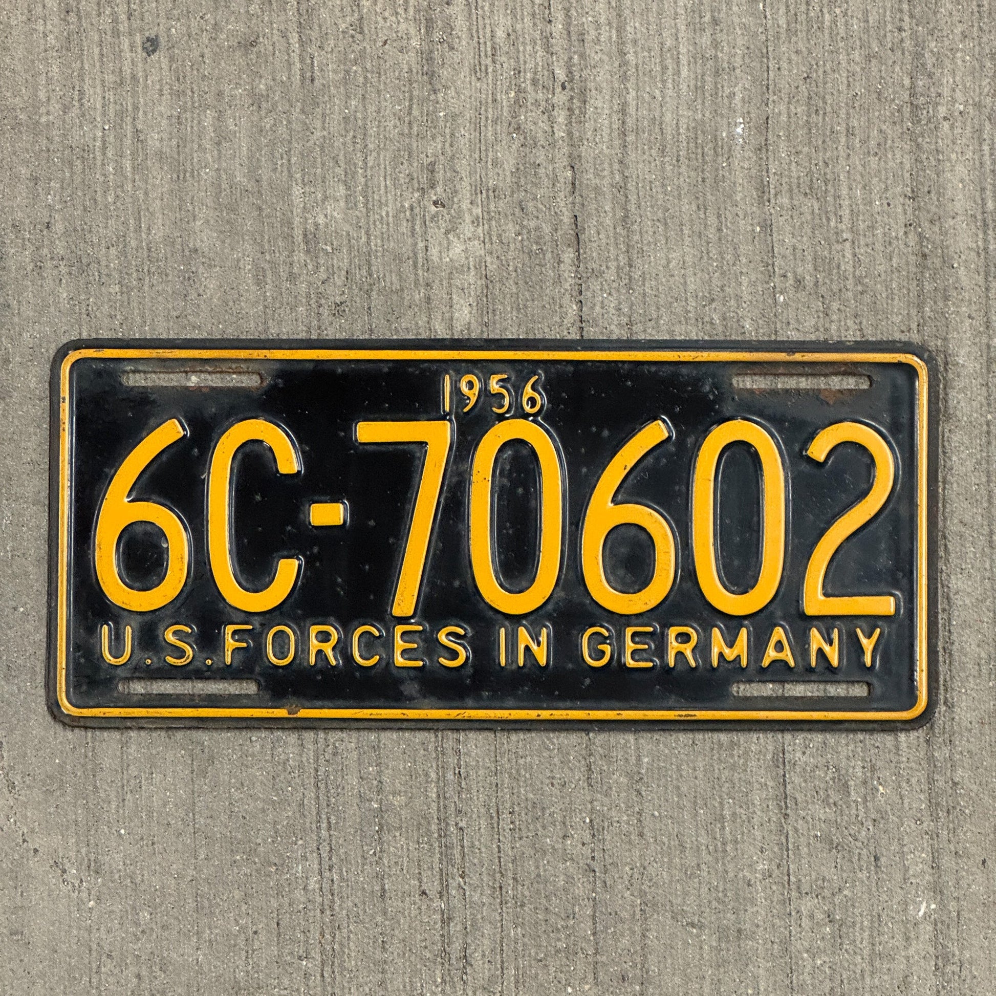 1956 US Forces Germany License Plate Auto Tag 6C 70602 – License Plate ...