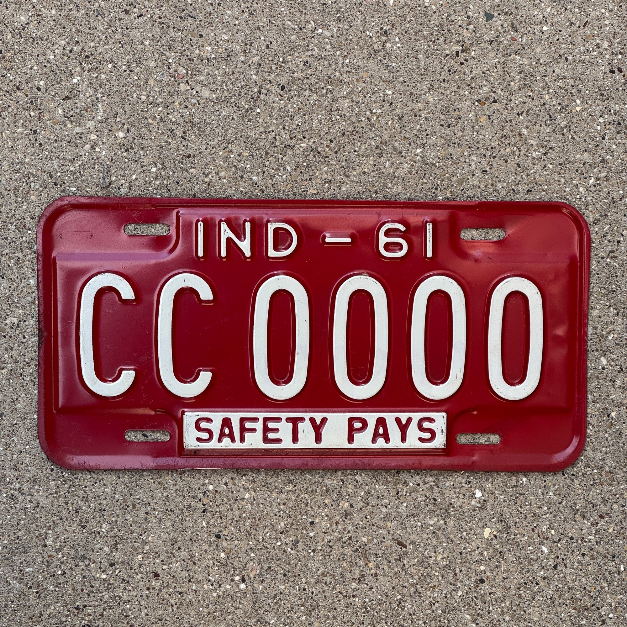 1961 Indiana Sample License Plate Auto Tag CC0000 – License Plate ...