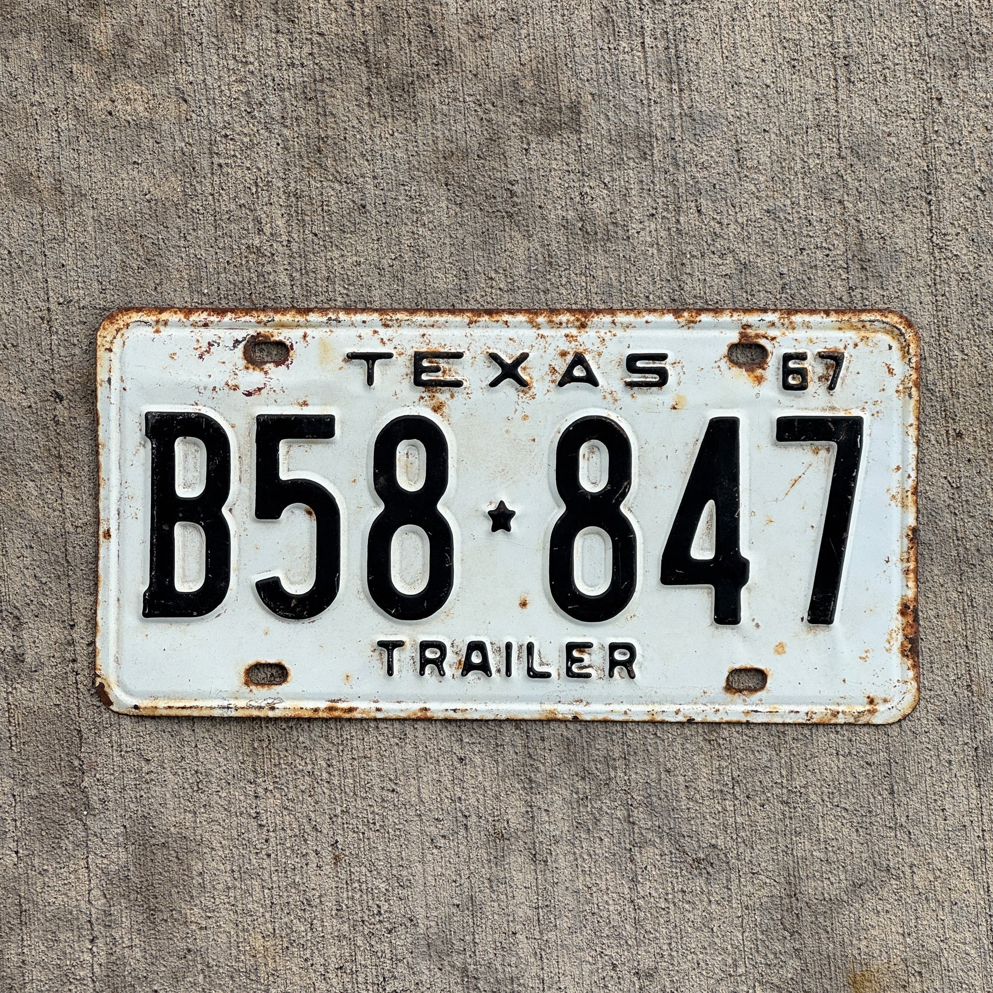 1967 Texas Trailer License Plate Auto Tag B58 847 – License Plate ...