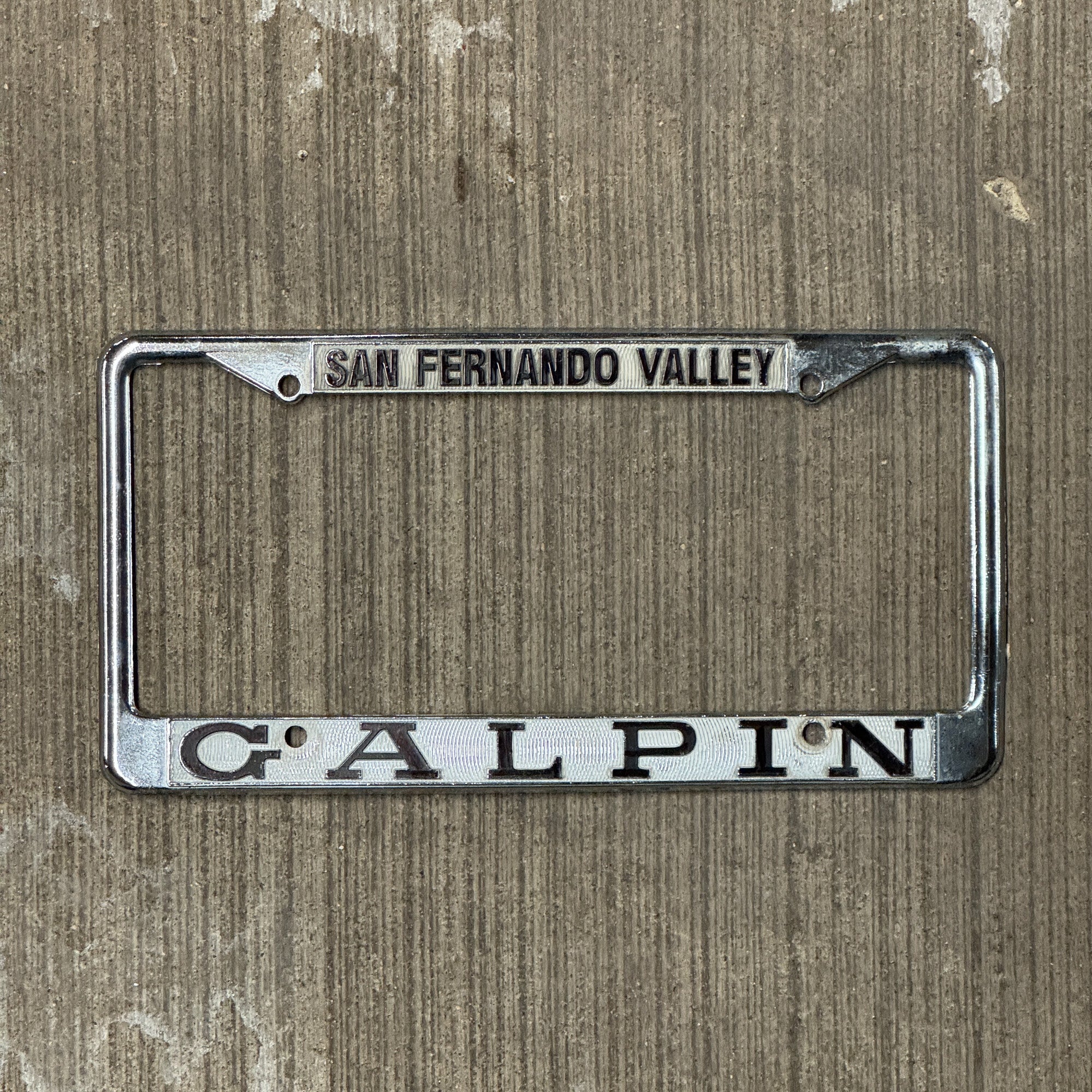 1970 Era California License Plate Frame Auto Tag San Fernando Valley M ...