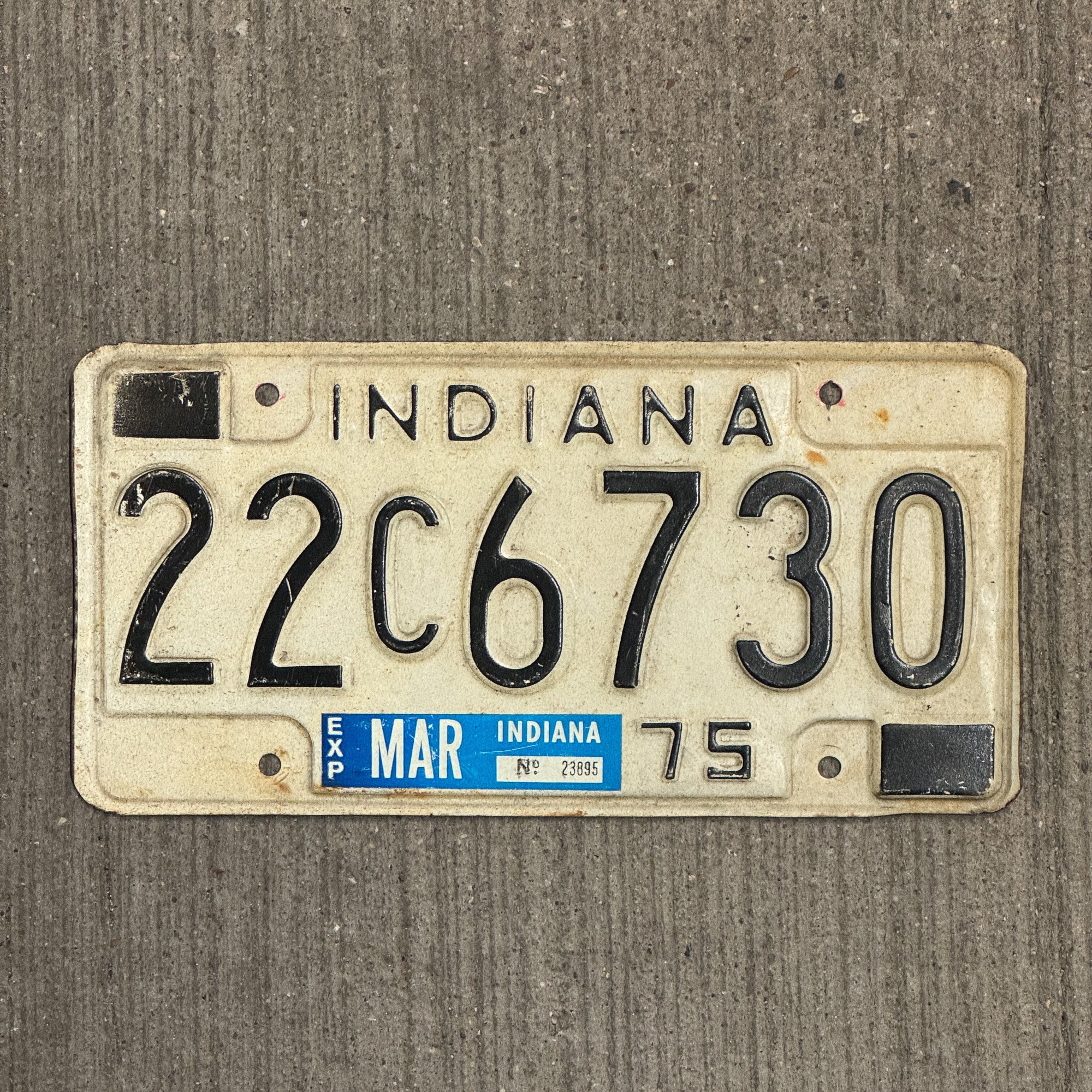 1975 Indiana License Plate Auto Tag 22 C 6730 – License Plate ...