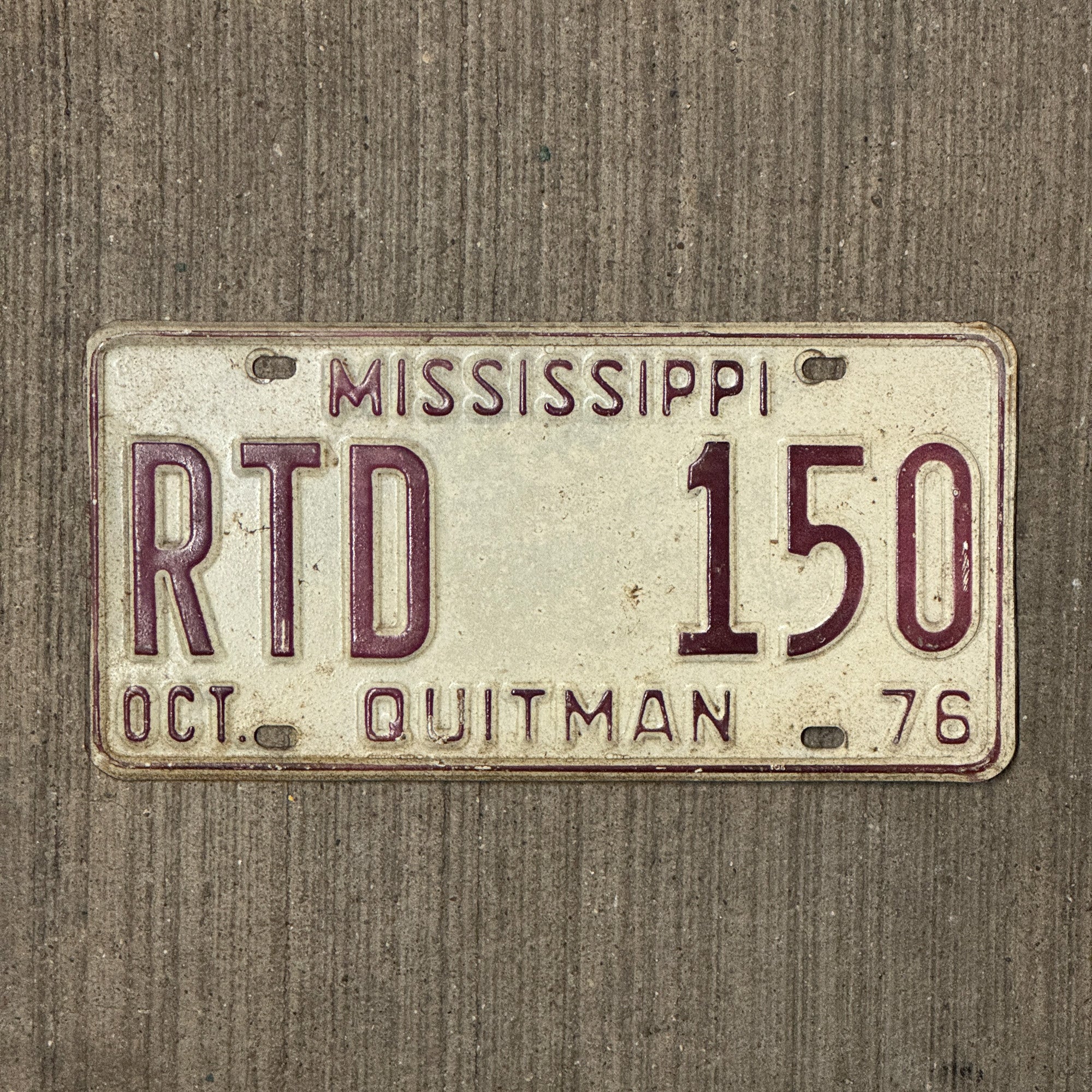 1976 Mississippi License Plate Auto Tag RTD 150 – License Plate ...