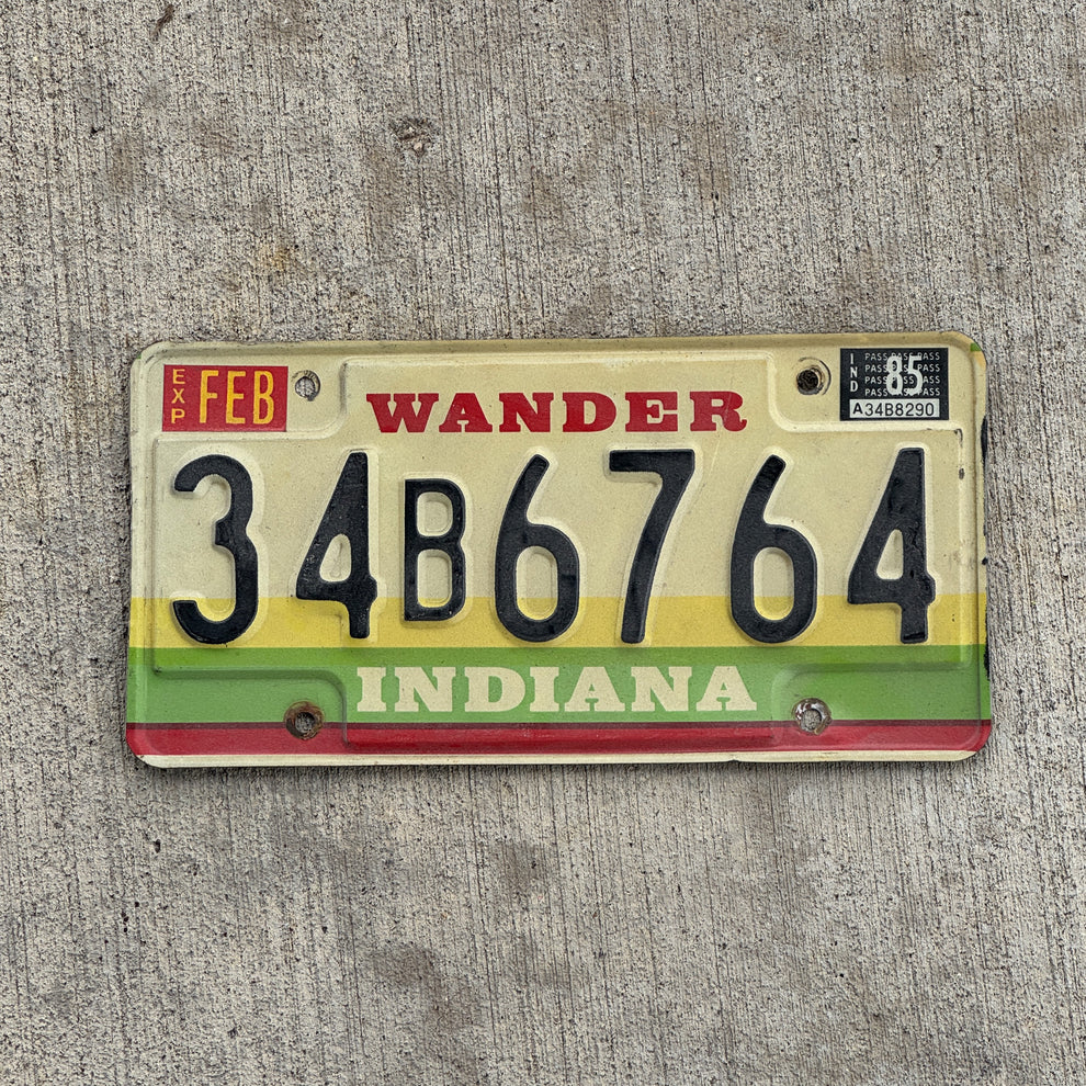 1985 Indiana License Plate Auto Tag 34 B 6764 – License Plate ...
