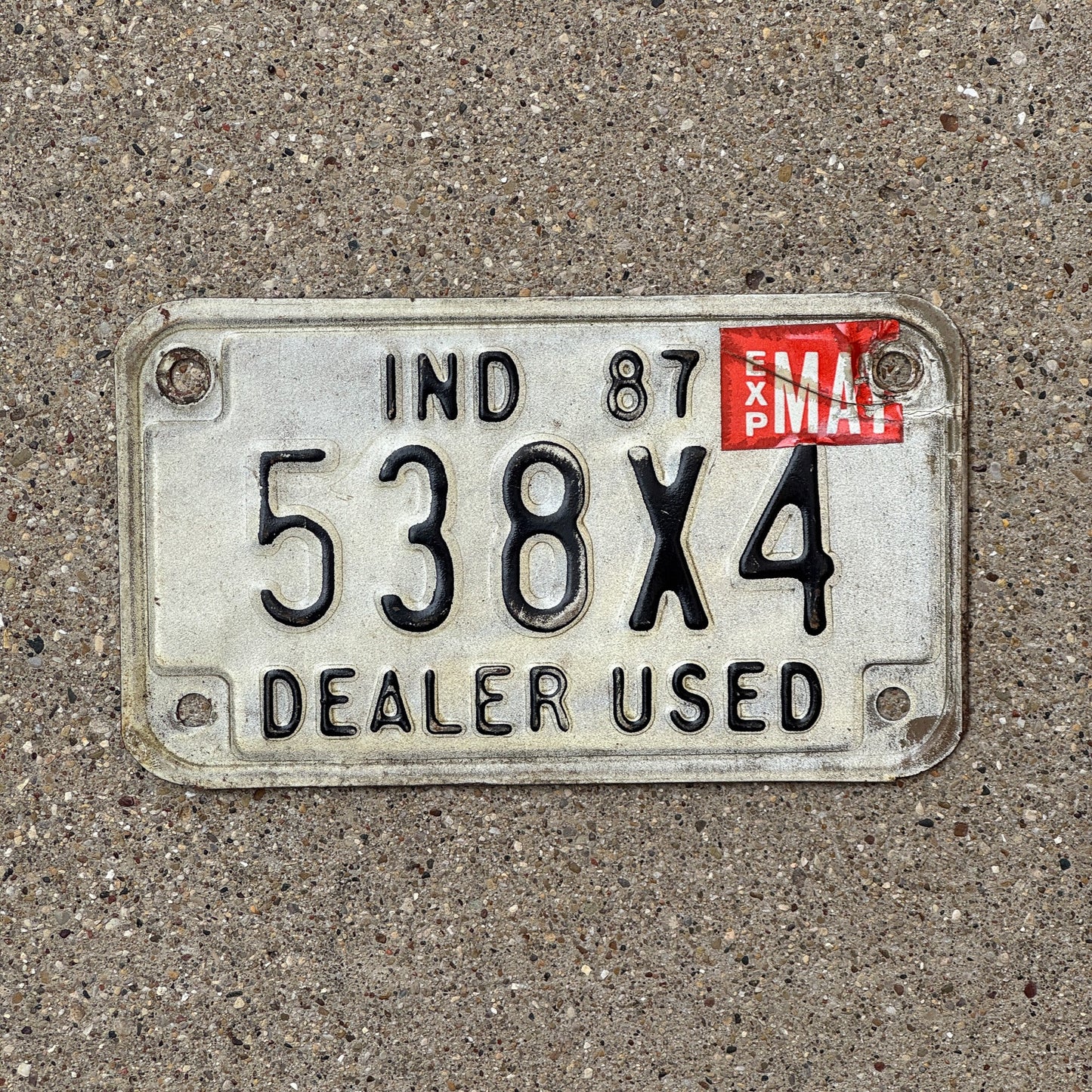 1987 Indiana Used Motorcycle Dealer License Plate Auto Tag 538 X 4 ...