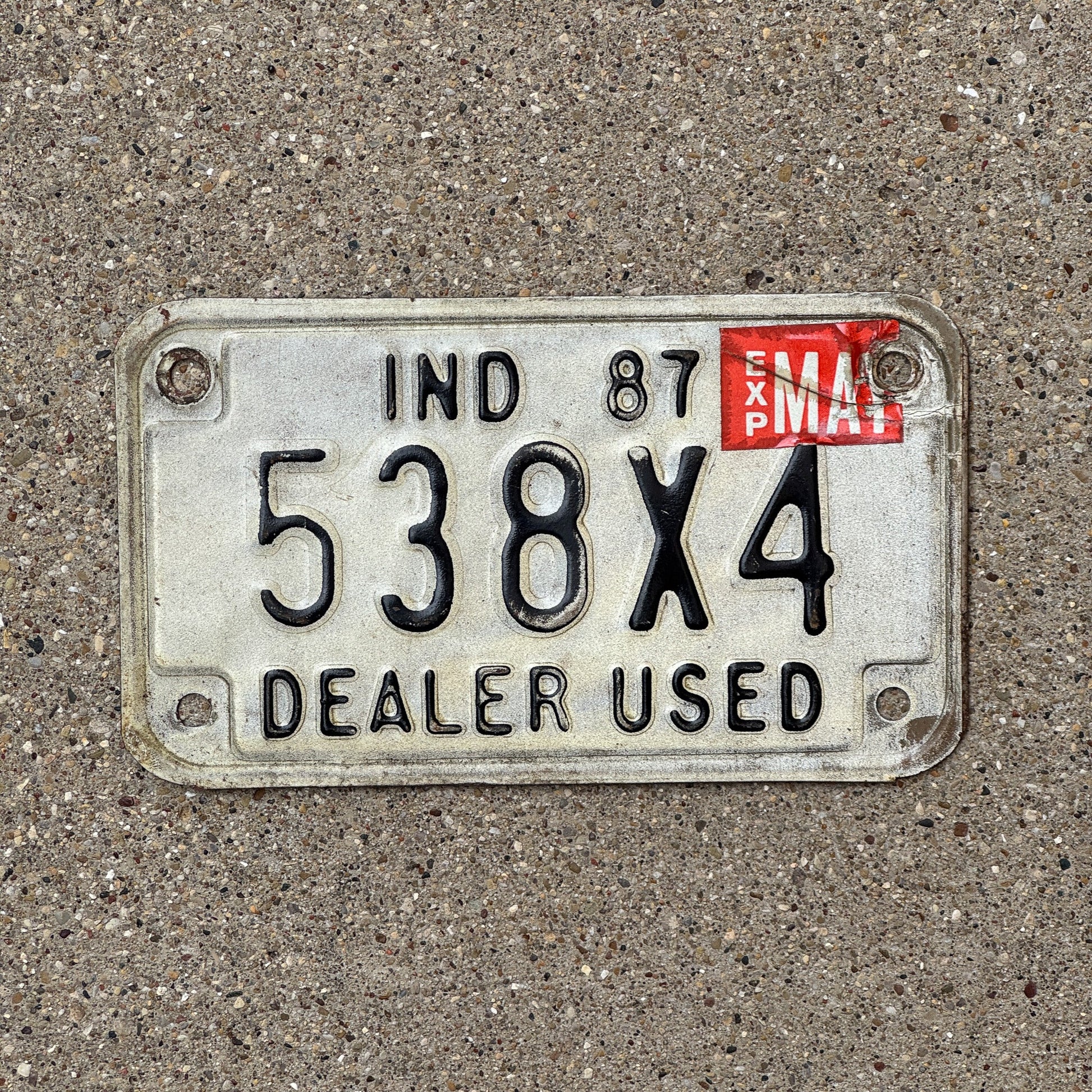1987 Indiana Used Motorcycle Dealer License Plate Auto Tag 538 X 4 ...