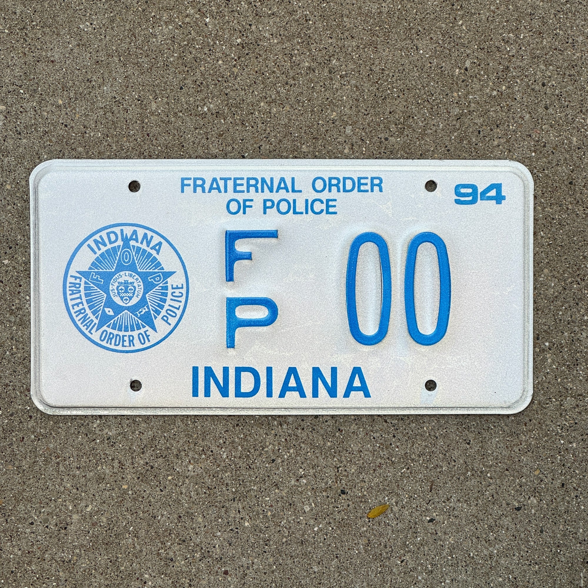 1994 Indiana Graphic Sample License Plate Auto Tag Fraternal Order of ...